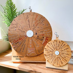 Thanksgiving Game, Wooden Spinning Wheel, Personalized Family Activity ...