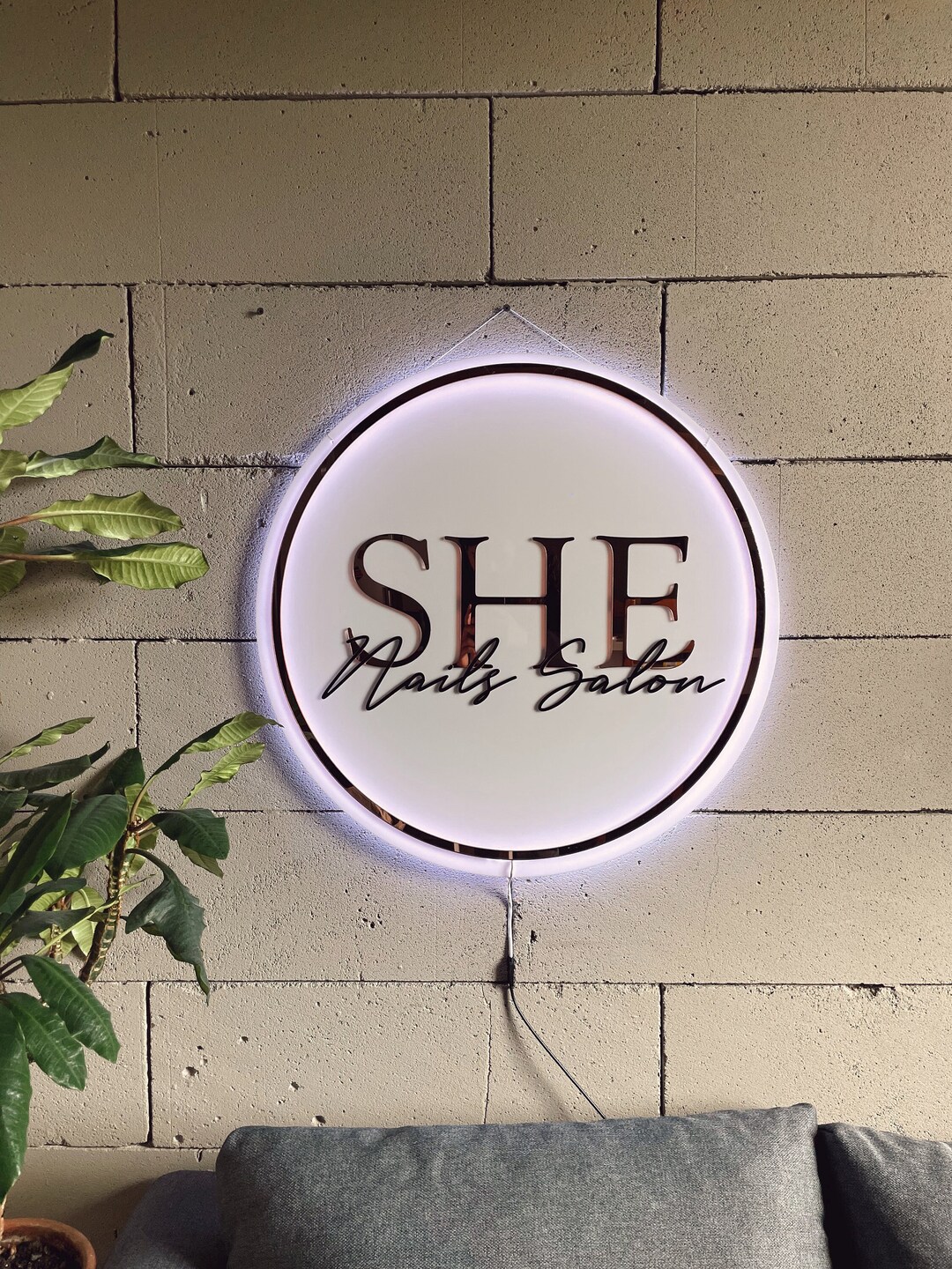 Salon Business Logo Sign, Custom Name Neon Logo, Nail Salon Decor ...