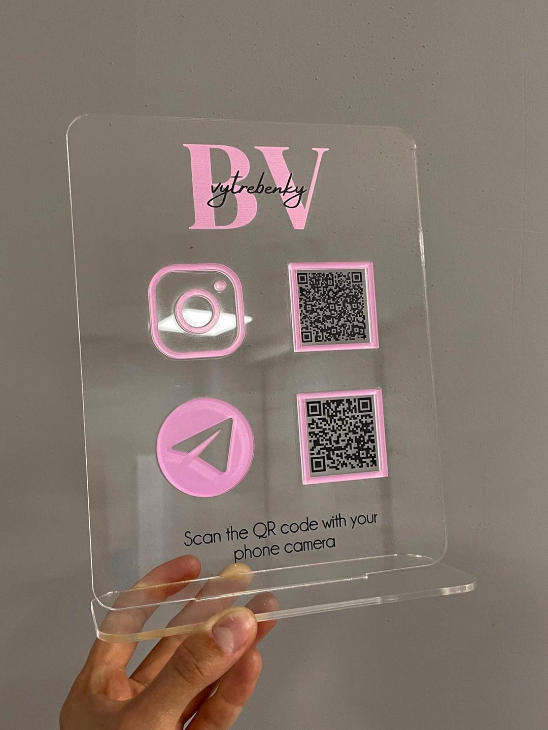 QR Code Social Media Sign, Scan to Pay Sign Business Acrylic, Custom ...