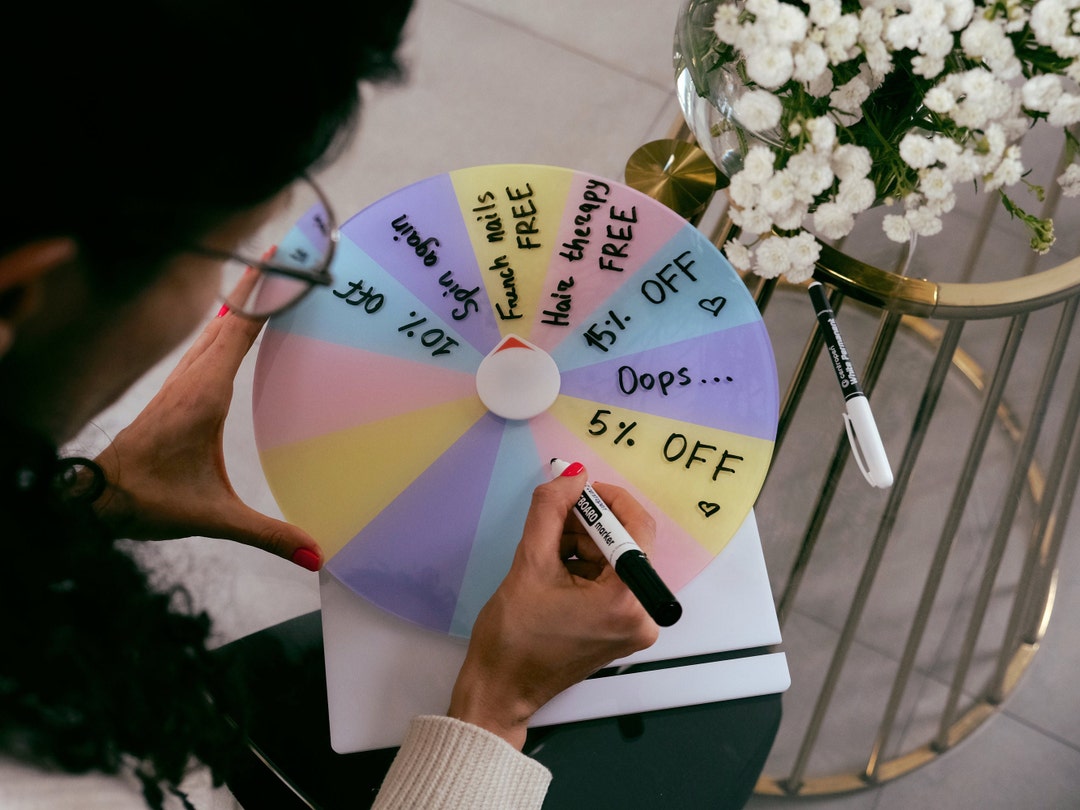 Custom Spin Wheel Game, Prize Business Wheel for Guests Customers ...