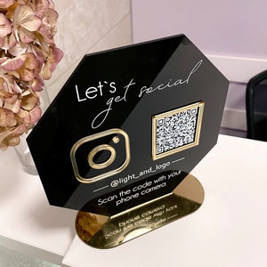 Custom QR Code Sign for Business, Wifi Password QR Code Sign, Social ...