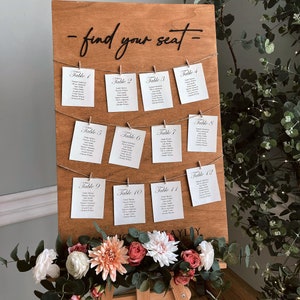Custom Seating Chart, Wooden Seating Chart, Elegant Wedding Table ...