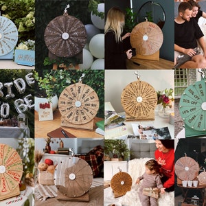 Thanksgiving Game, Wooden Spinning Wheel, Personalized Family Activity ...