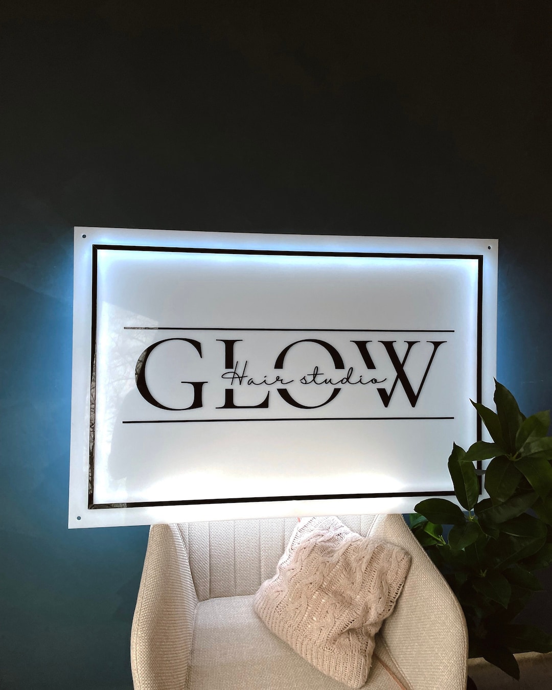 Custom Led Logo Sign, Business Wall Backlit Office Logo Sign, Reception ...