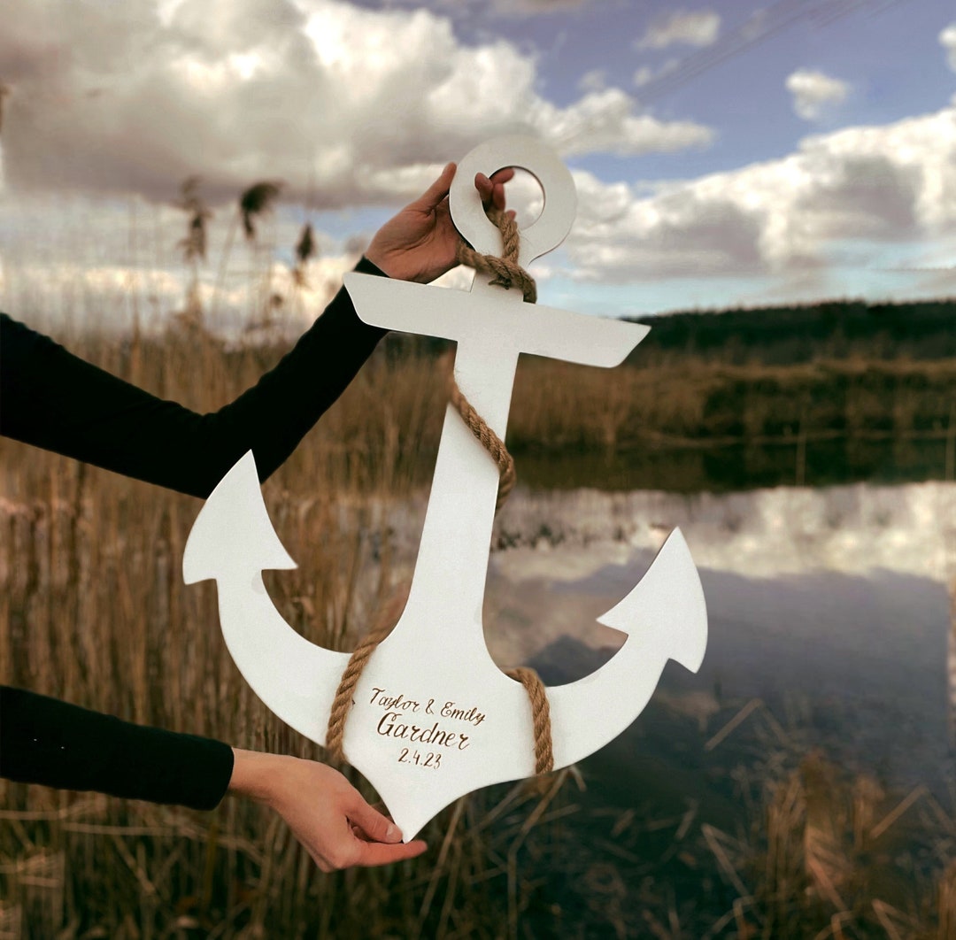 Anchor Wedding Guest Book, Nautical Wedding Sign, Ocean Wedding Decor ...