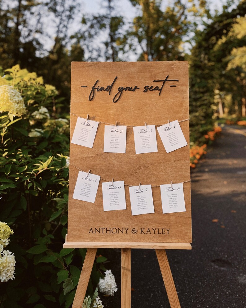 Custom Seating Chart, Wooden Seating Chart, Elegant Wedding Table ...