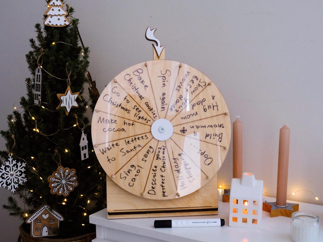 Custom Family Wheel Game, Christmas Dry Erase Spin the Wheel Game ...
