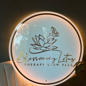 Custom Led Sign Logo Round Logo Sign for Business Beauty - Etsy