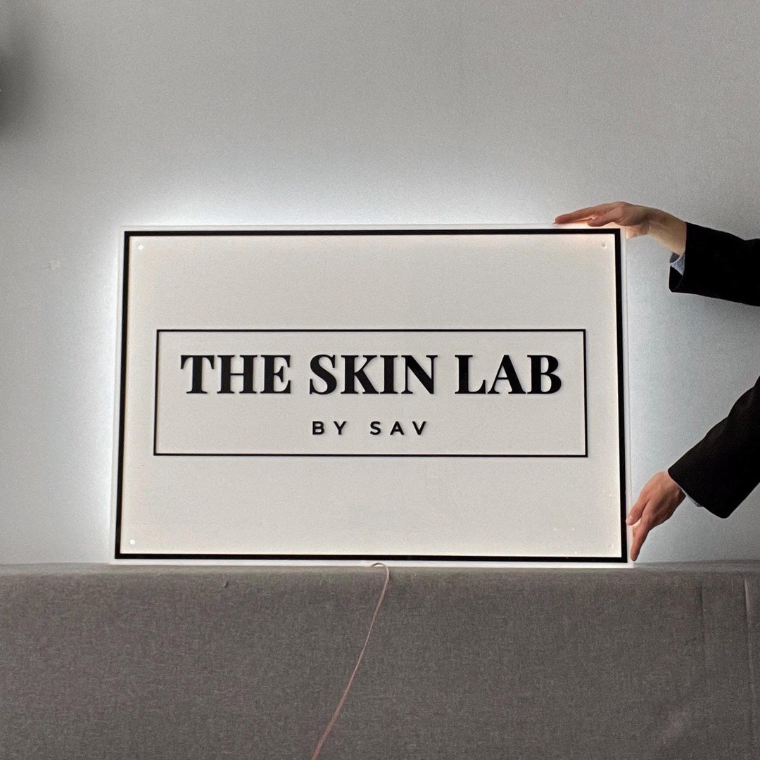 Custom Acrylic Business Logo Sign With Backlit, Neon Wall Logo Sign ...