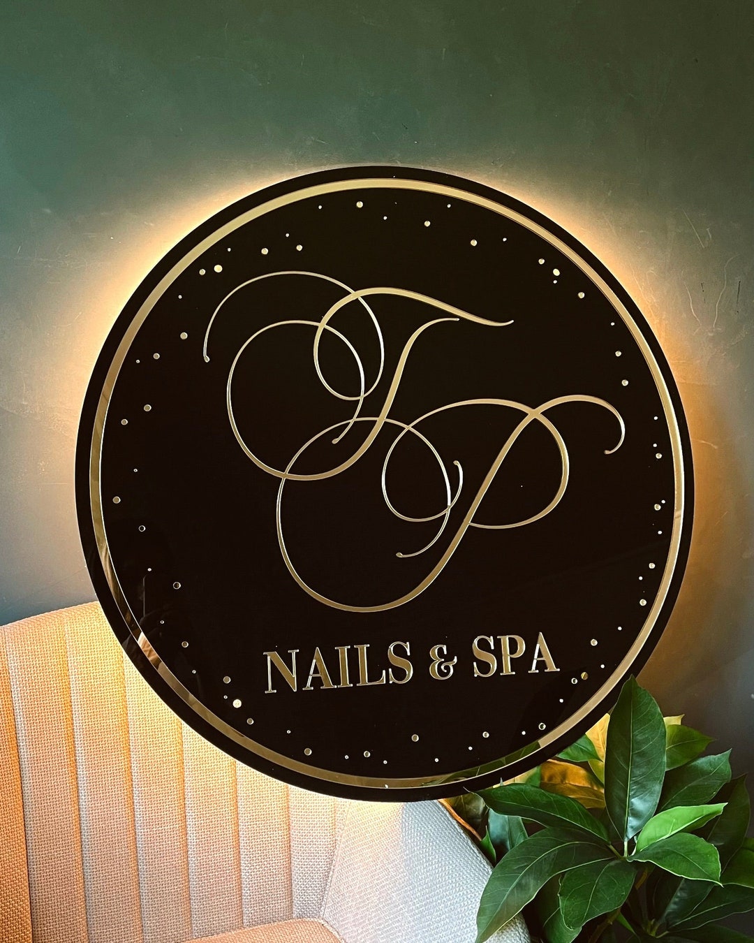 Custom Acrylic Logo, Black Beauty Salon Sign, Neon Logo Sign, Beauty ...