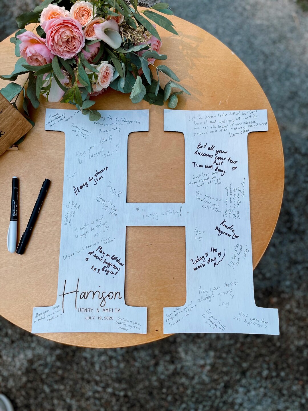Custom Wooden Letter for Bridal Shower Guest Book Alternative, Rustic ...