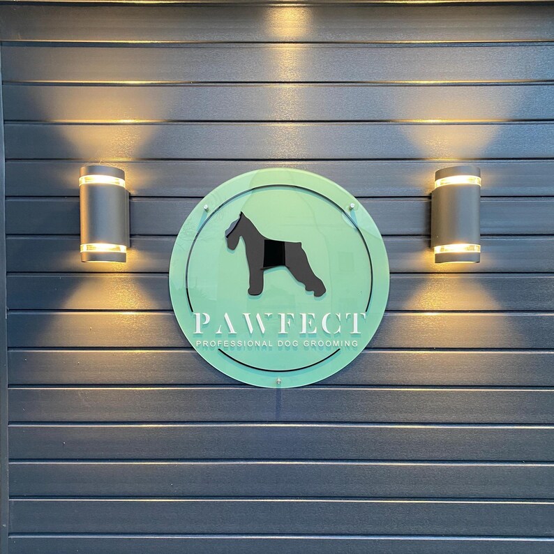 3D Blush Round Business Logo Sign, Custom Acrylic Business Sign, Salon ...