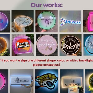 Custom Light up Business Sign, Illuminated Salon Logo Sign, Neon ...