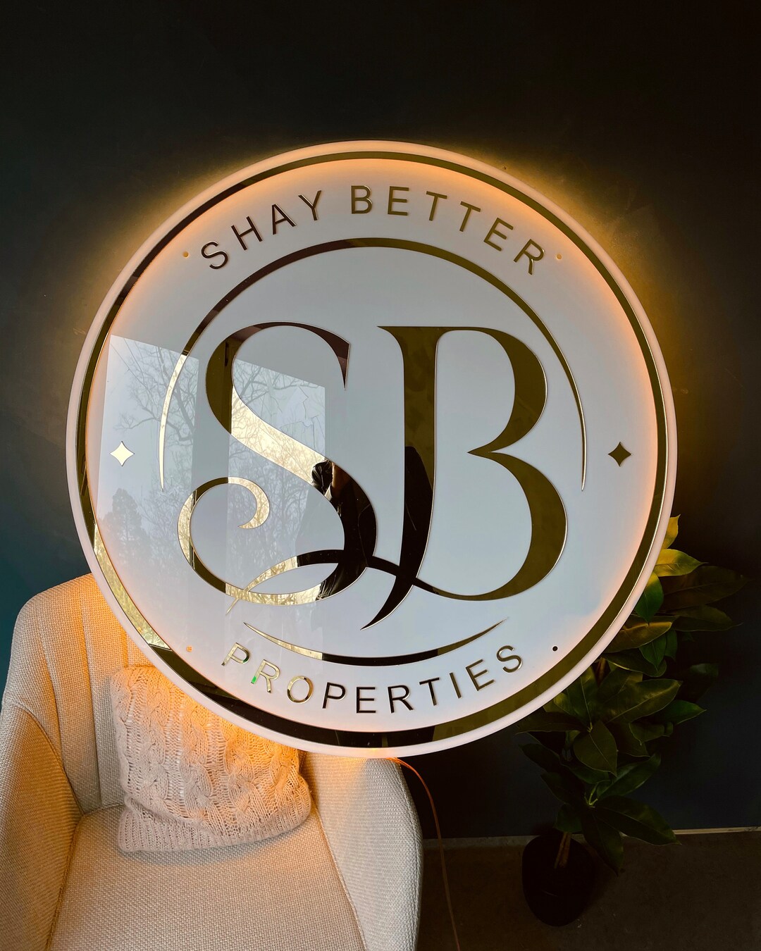 Custom Business Sign, LED Logo Sign, Backlit Company Name, Wall Office ...