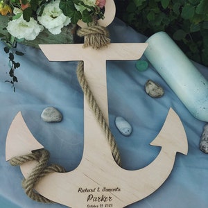 Anchor Wedding Guest Book Nautical Wedding Sign Navy Wedding | Etsy