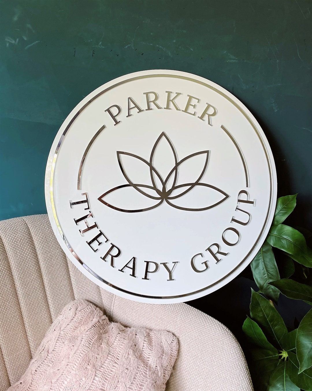 Round Acrylic Logo Sign Custom Signage for Business Round Company Logo ...