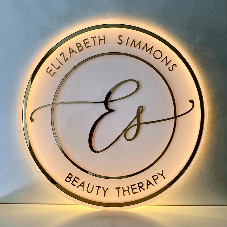 Custom Light up Acrylic Logo Sign, 3D Business LED Wall Logo for Beauty ...