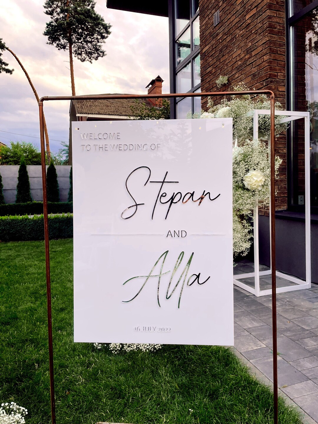 Wedding Names Acrylic Sign Reception Wedding Sign Classic Engagement ...