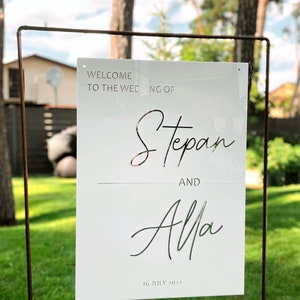 Wedding Acrylic Sign Silver Welcome Sign Minimalist White - Etsy