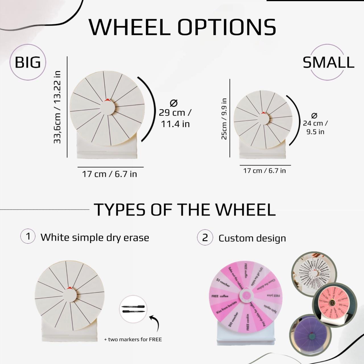 Custom Spin Wheel Game, Business Prize Game Wheel for Guests Customers ...