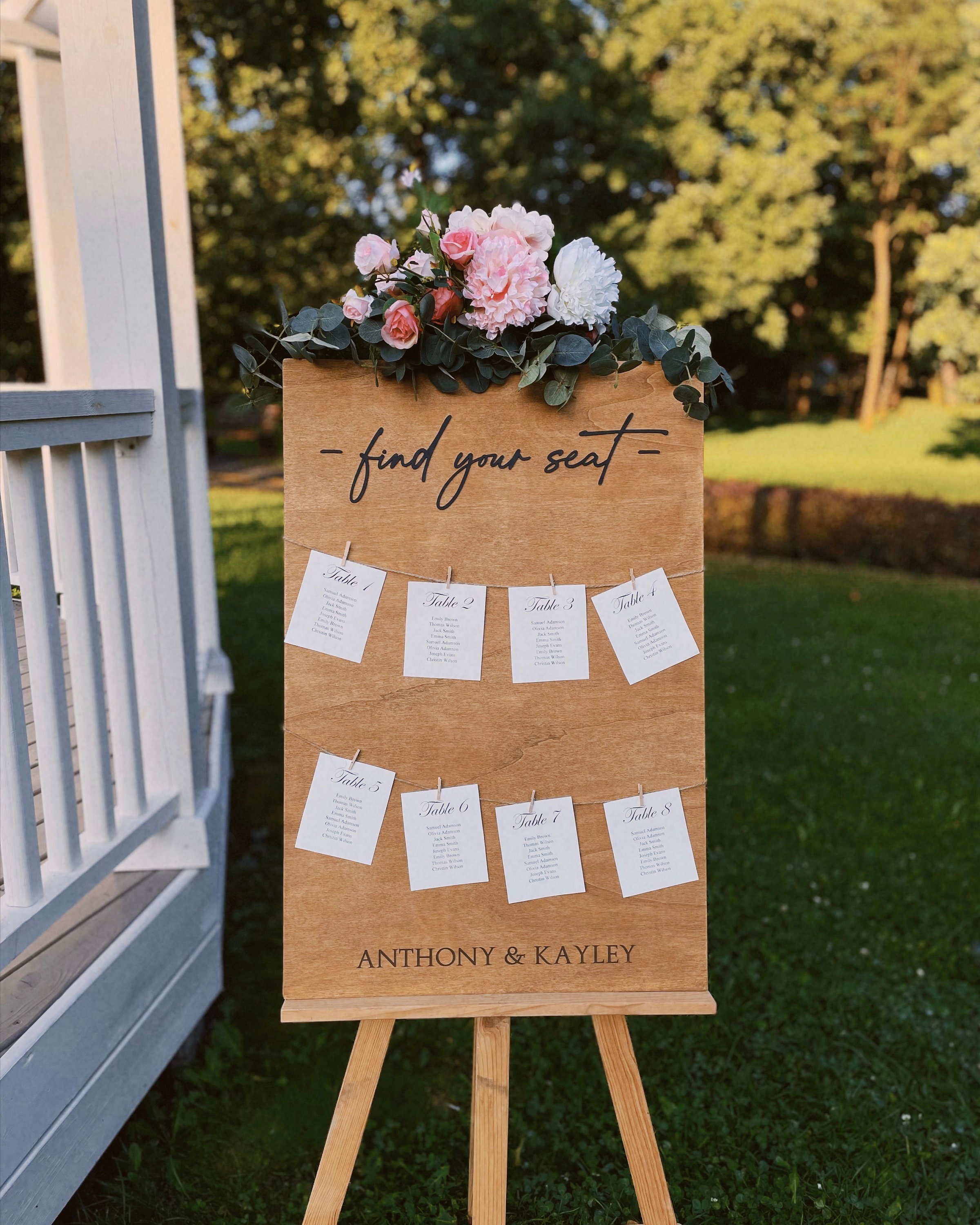 Custom Seating Chart, Wooden Seating Chart, Elegant Wedding Table ...