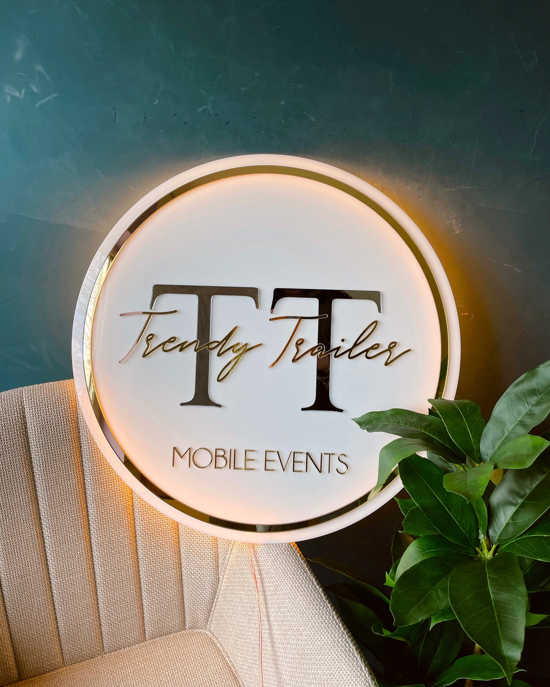 Custom Led Sign Acrylic Office Sign Logo Design for - Etsy