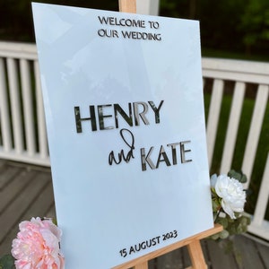 Wedding Names Acrylic Sign Reception Wedding Sign Classic Engagement ...