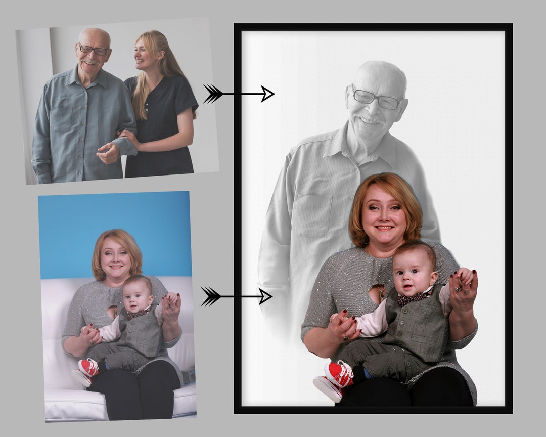 Add Deceased Love One to Photo, Custom Family Gift- Deceased Loved One ...