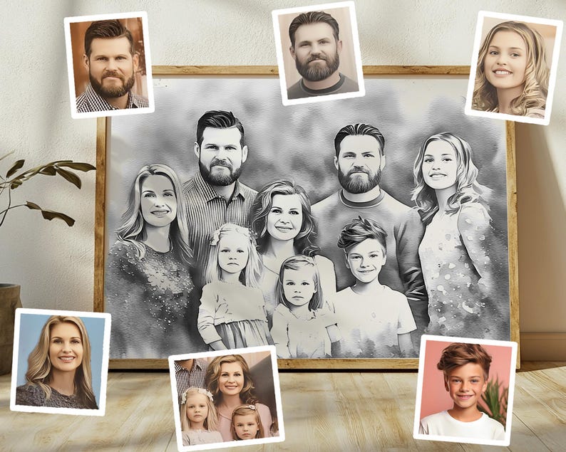 Realistic Merge of Family Photo - Stunningly Blended Artwork - Perfect ...