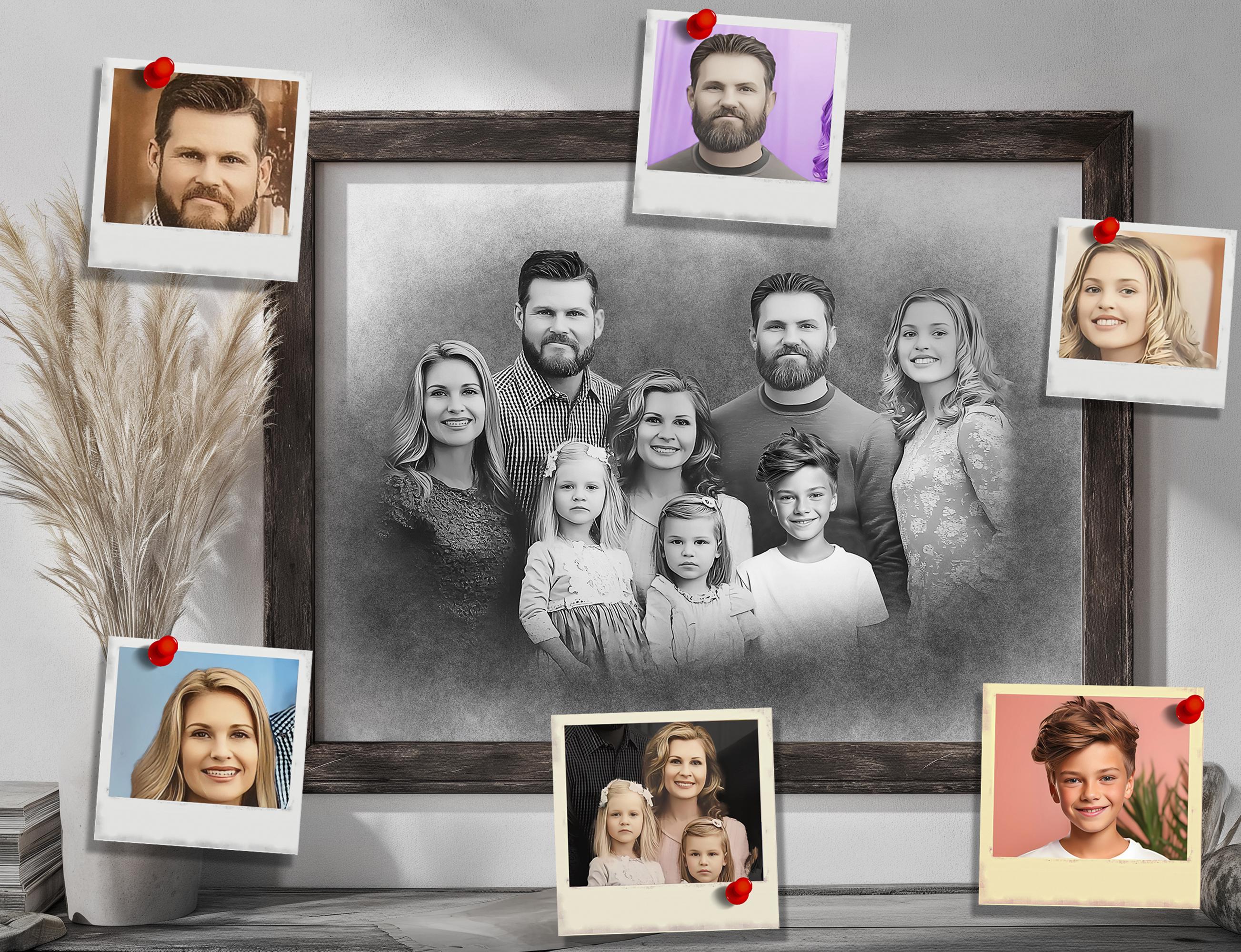 Realistic Merge of Family Photo - Stunningly Blended Artwork - Perfect ...