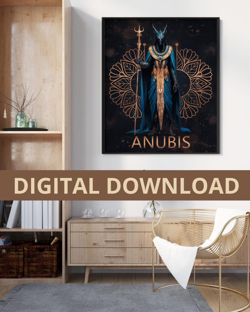 Anubis Poster - Egyptian God of the Afterlife, Ancient Egyptian Wall ...