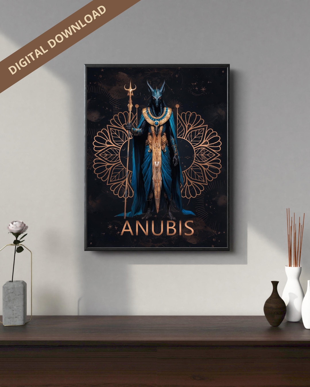 Anubis Poster - Egyptian God of the Afterlife, Ancient Egyptian Wall ...