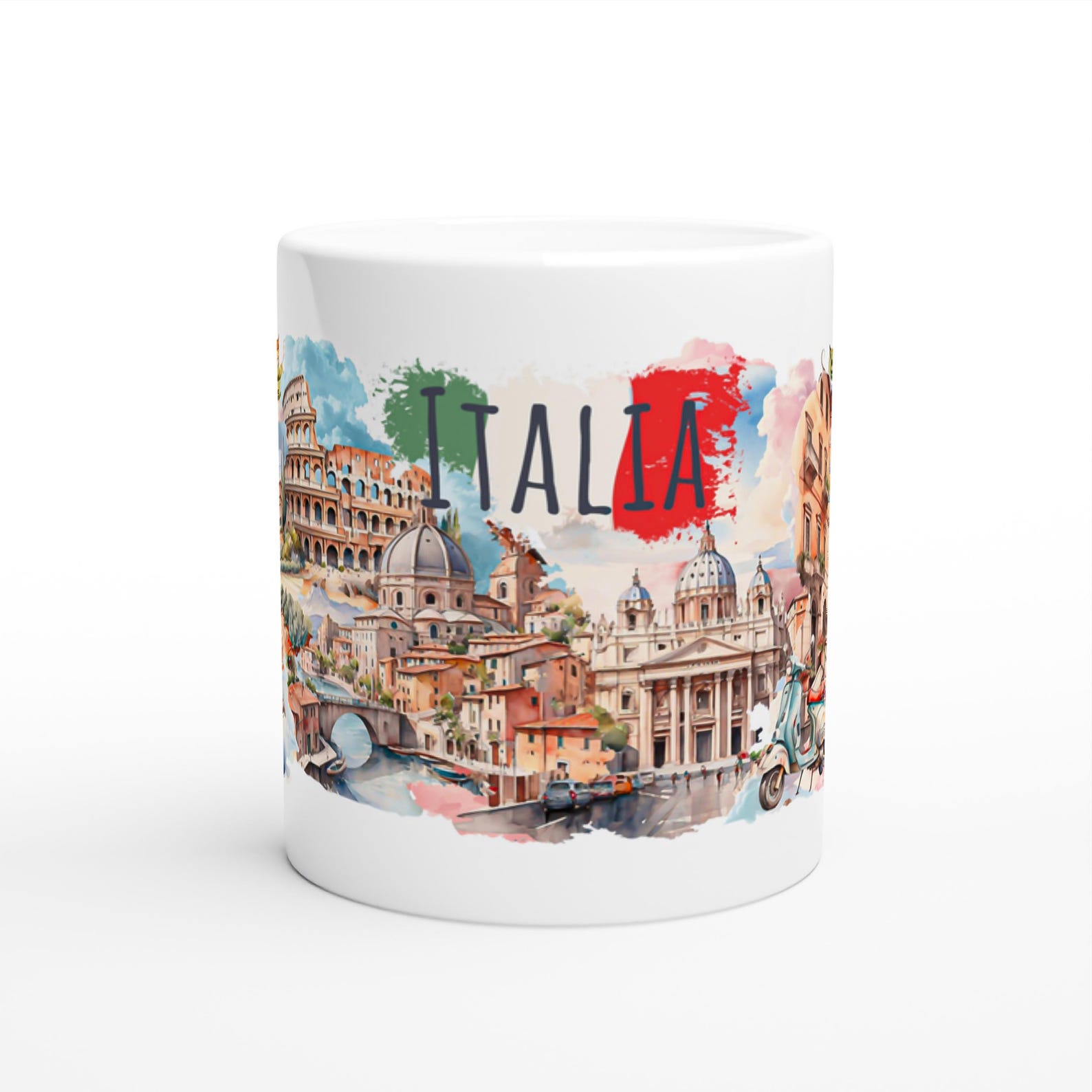 Italy Mug, Italy Gift, Iconic Culture & Landmarks Design for Italian ...