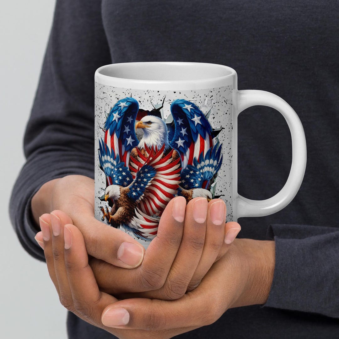 Patriotic Bald Eagle Mug – American Flag Wings Coffee Cup - Etsy