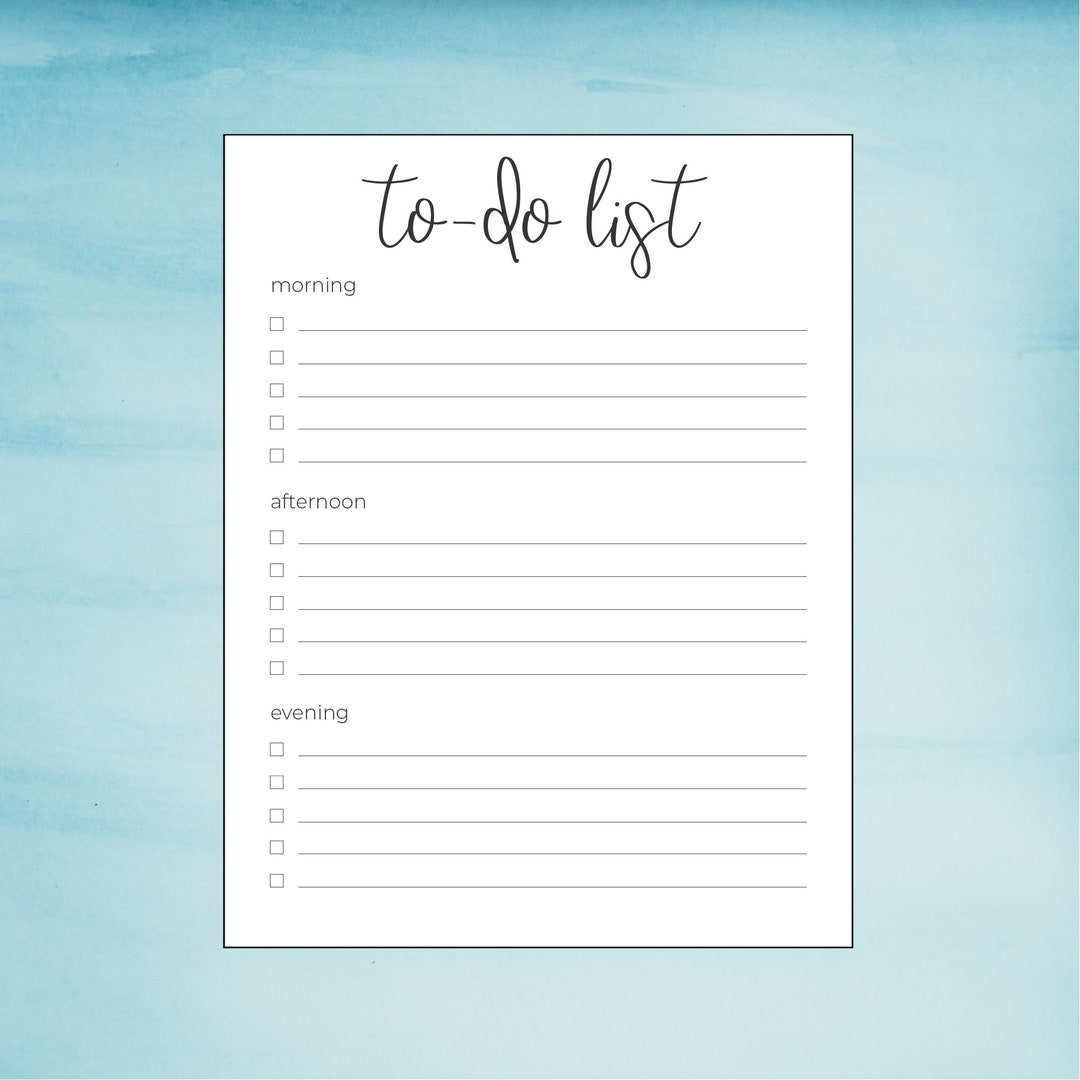 Simple Printable To-do List Digital Download - Etsy