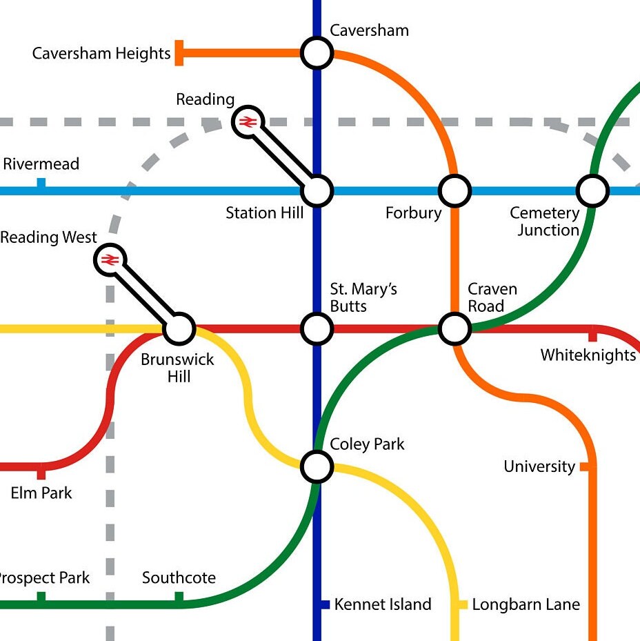 Reading Tube Map | an Underground Map for Reading, Berkshire, UK by Joe ...