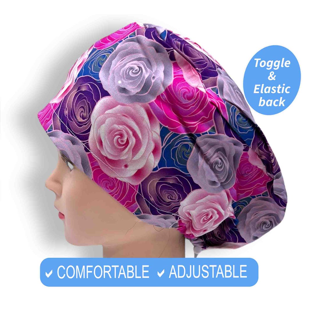 Satin Lined Euro Scrub Hats Anesthesia Scrub Caps for Women, Surgical ...