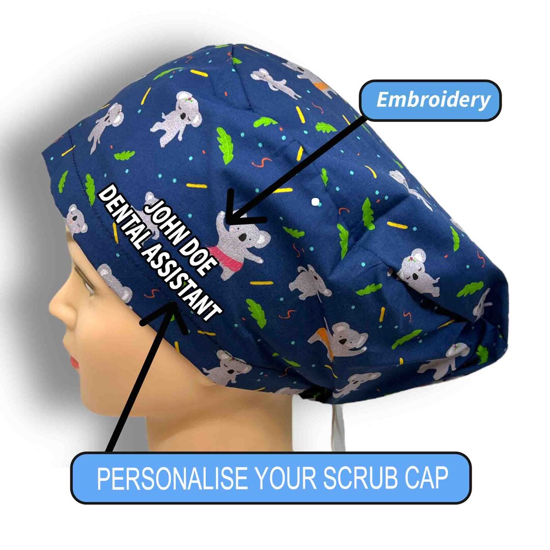 Custom Scrub Cap Personalised Scrub Hats Embroidered Mens Etsy Australia