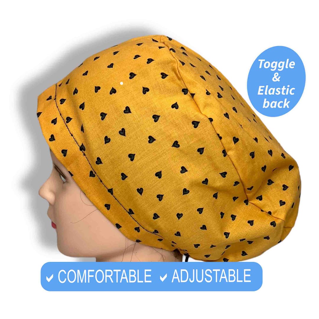 Satin Lined Heart Scrub Hats | Scrub Caps for Women, Anesthesia Scrub ...