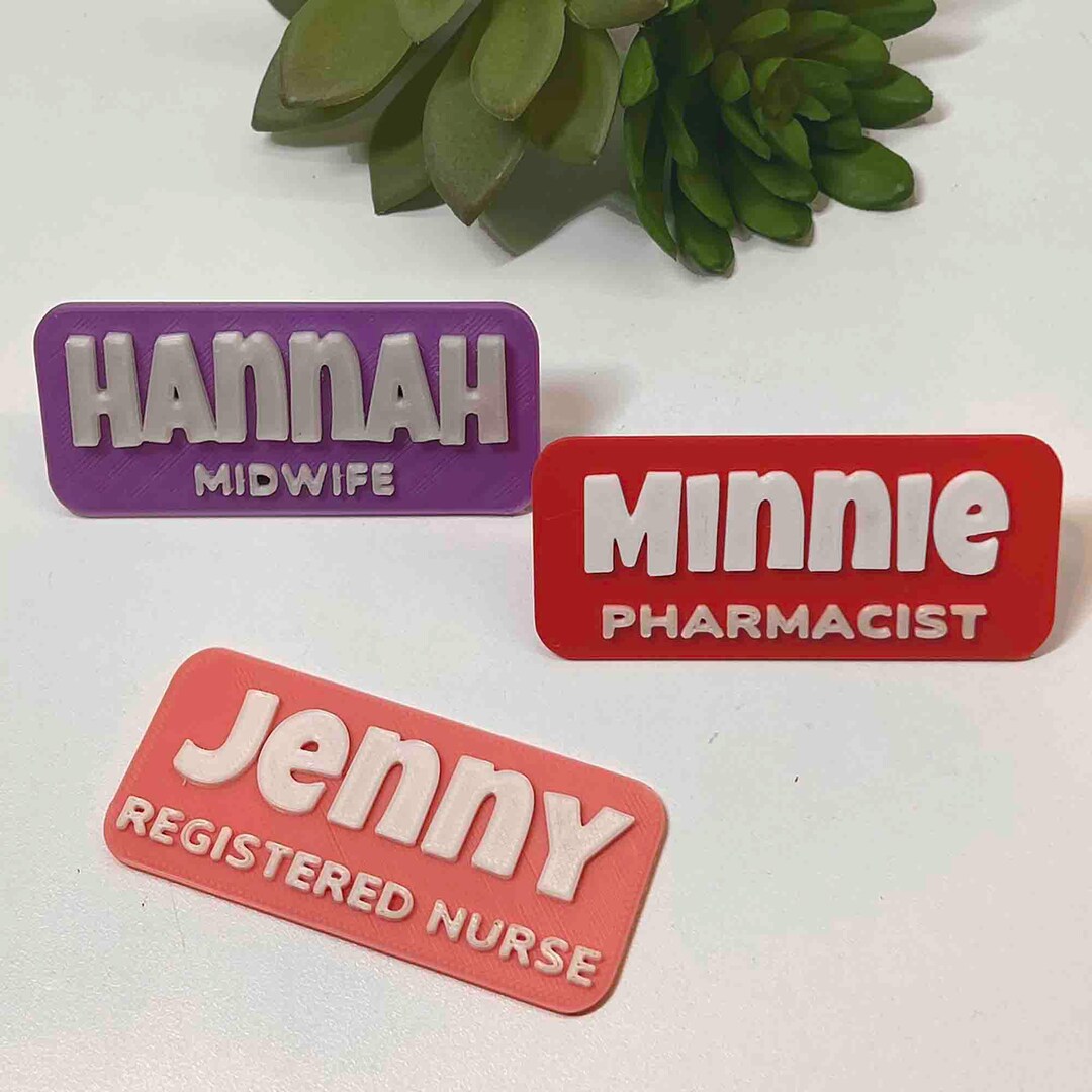 Personalised Name Badge | Fun Name Tag for Registered Nurse, Midwife ...