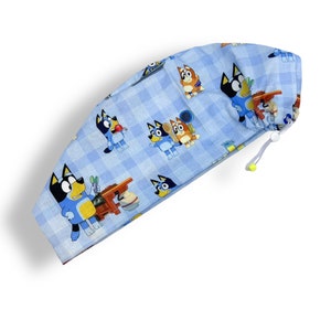 Bluey Scrub Hats | Satin Lined Scrub Caps for Women, midwife Gift ...