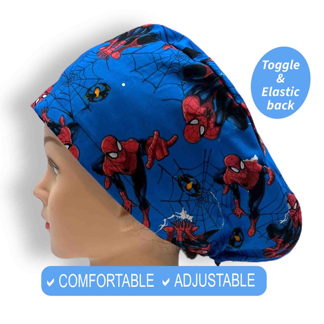 Cartoon Scrub Hats | Satin Lined Scrub Caps for Women, Anesthesia Scrub ...