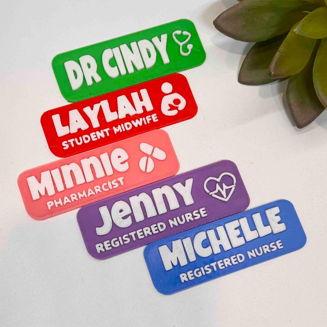 Personalised Name Badge | Nurse Name Tag for Registered Nurse, Midwife ...