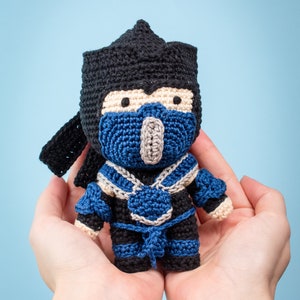 Kid Subzero Crochet Pattern Mortal Kombat Amigurumi Toy Samurai Crochet ...