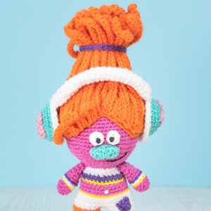 Dj Troll Kid Crochet Pattern | Troll Miniature Amigurumi Soft Toy ...