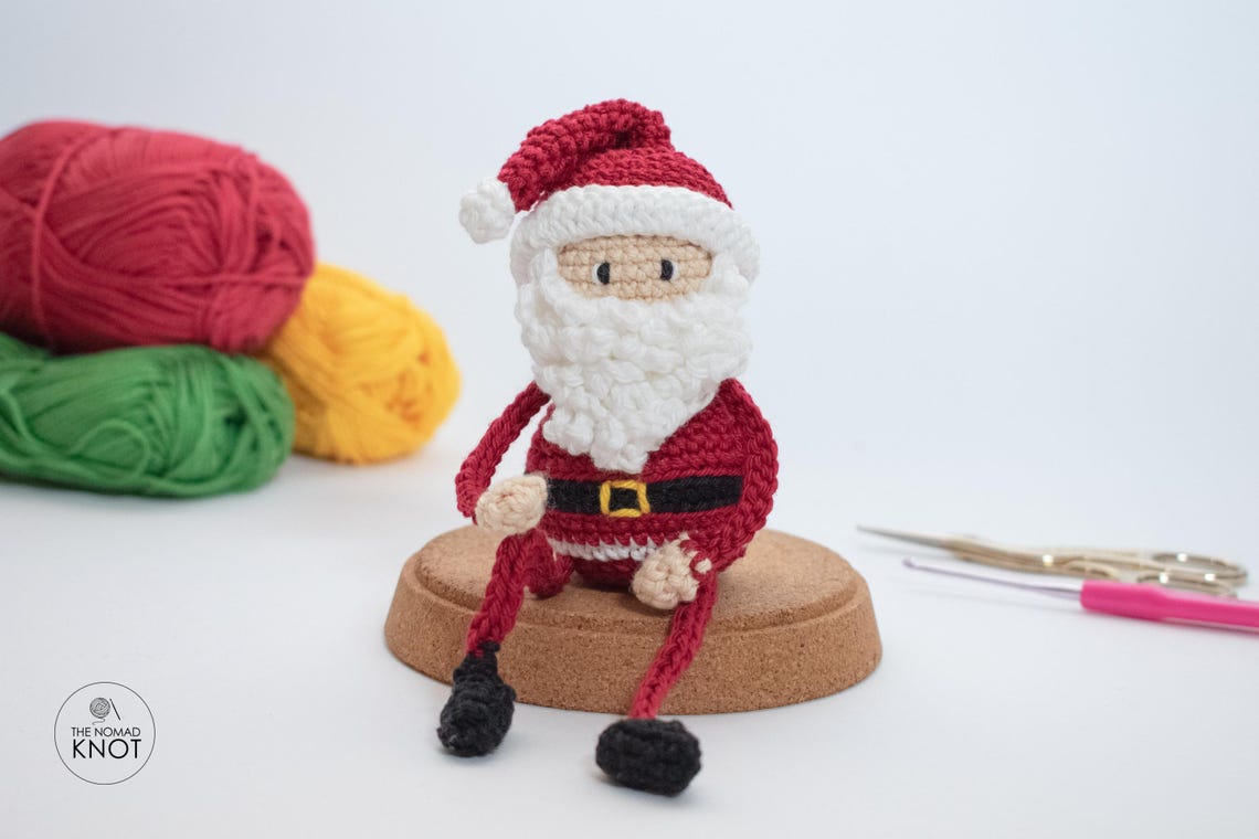 Skinny Santa Claus Crochet Pattern: Christmas Amigurumi Ornament (PDF ...