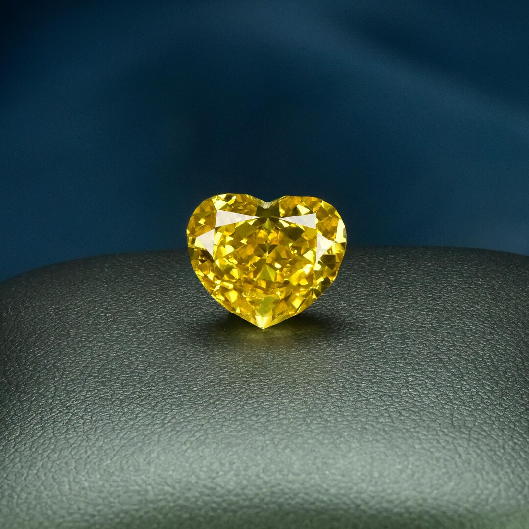Radiant Ice Cut High Carbon Diamond Loose Stone,heart Shaped Yellow ...
