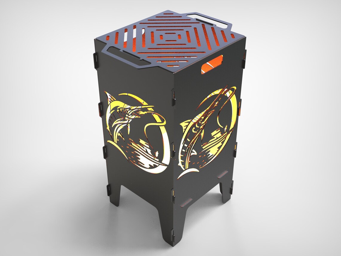 Fishing V2 Fire Pit Grill DXF Files for Plasma Laser CNC | Etsy