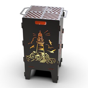 Lighthouse Fire Pit Grill DXF Files for Plasma, Laser, CNC, Fire Pit ...