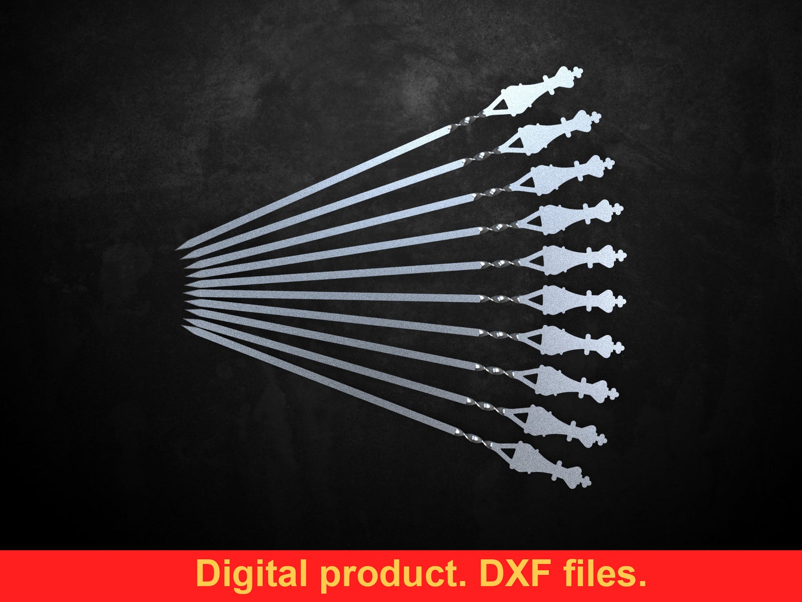 Skewers Chess King DXF files for plasma laser CNC. Kebab | Etsy